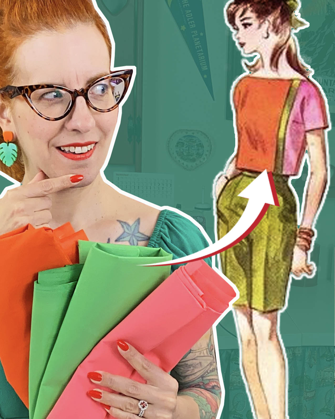 Color blocking a vintage sewing pattern (without the pattern) - Tasha ...